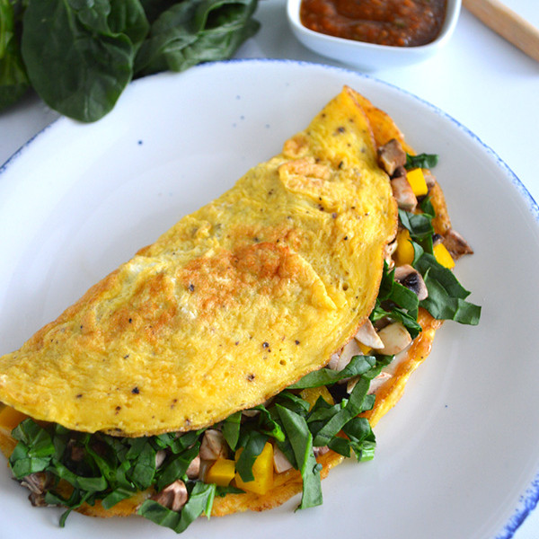 Omelette con espinacas - Pizca de Sabor